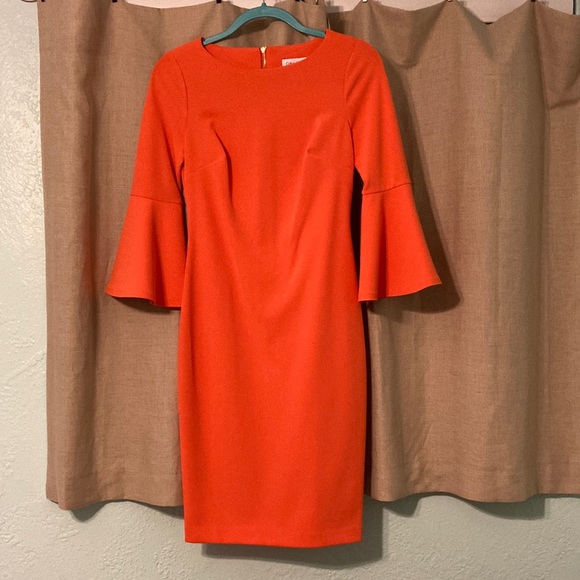 Calvin Klein | Dresses | Orange Calvin Klein Dress | Poshmark